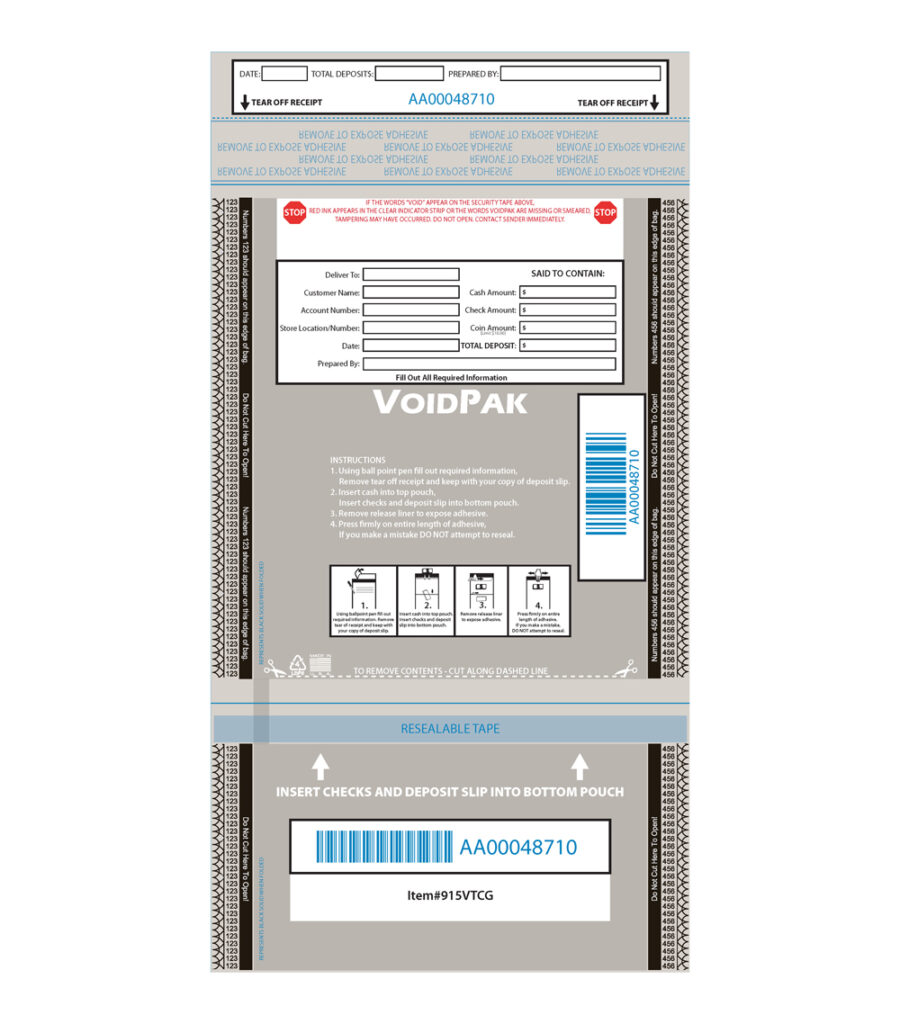 9x15 VoidPak+ Dual Pocket Deposit Bag