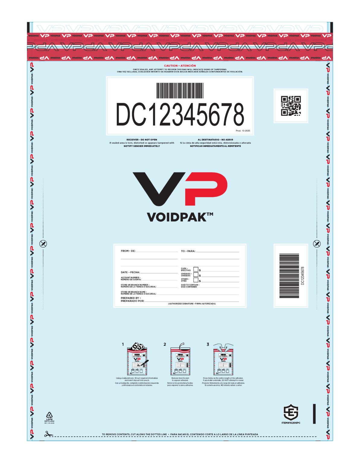 15 x 20 VoidPak Secure Deposit Bag